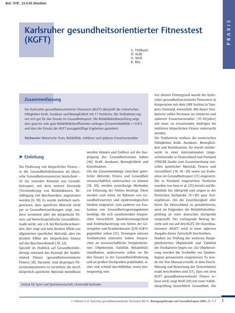 Karlsruher gesundheitsorientierter Fitnesstest (KGFT)