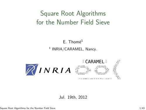 The Number Field Sieve and some Square Root Algorithms