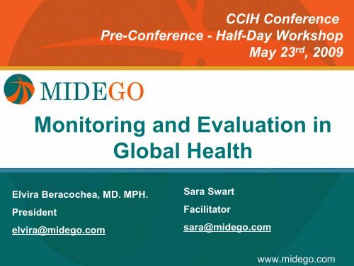 Title Page Monitoring and Evaluation in Global Health