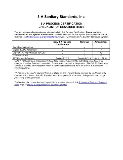 3-A Process Certification Forms (PDF) - 3-A Sanitary Standards