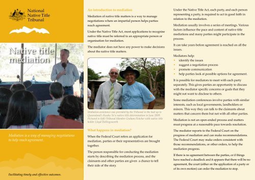 native title mediation.pdf - National Native Title Tribunal