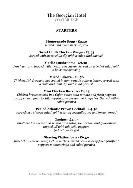 Download Bar Menu - The Georgian Hotel