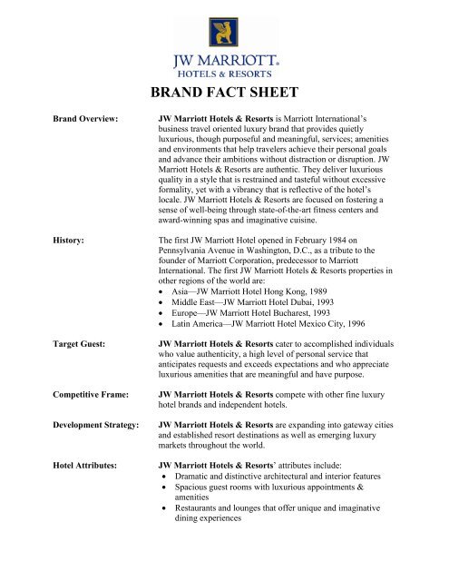 BRAND FACT SHEET