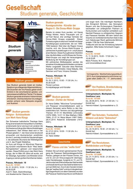 Gesellschaft - vhs Passau