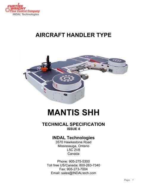MANTIS SHH - INDAL Technologies - Curtiss Wright Flow Control