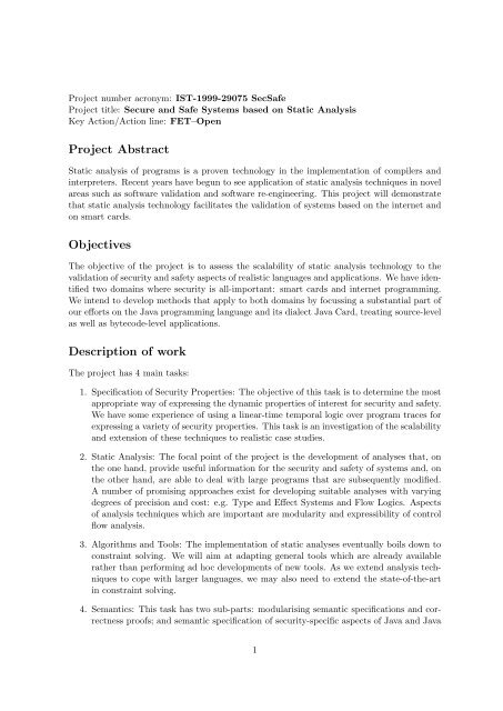 Project Abstract Objectives Description of work - Siveroni