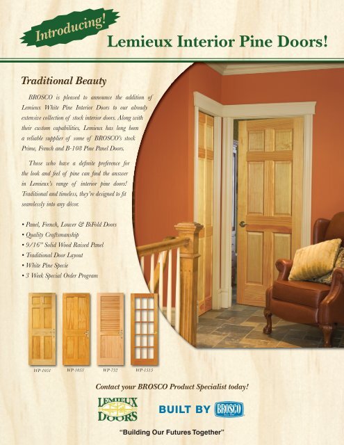 Lemieux Interior Pine Doors! â Introducing! - Brosco