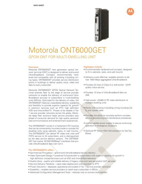 Motorola ONT6000GET - BroadbandSoHo