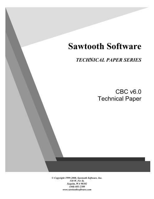 The CBC System for Choice-Based Conjoint ... - Sawtooth Software