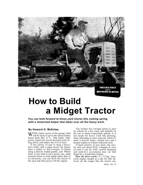 How to Build a Midget Tractor - Vintage Projects