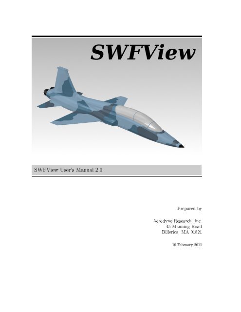 SWFView User's Manual - Aerodyne Research, Inc.