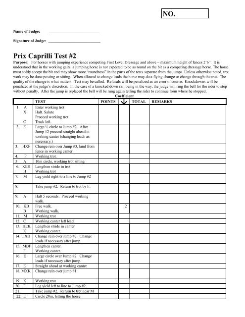 Prix Caprilli Test #2 NO. - Youth Dressage Festival