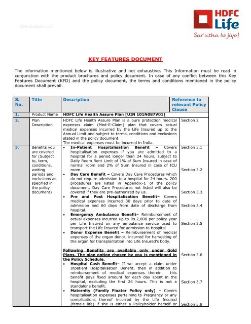 HDFC Life Health Assure Plan