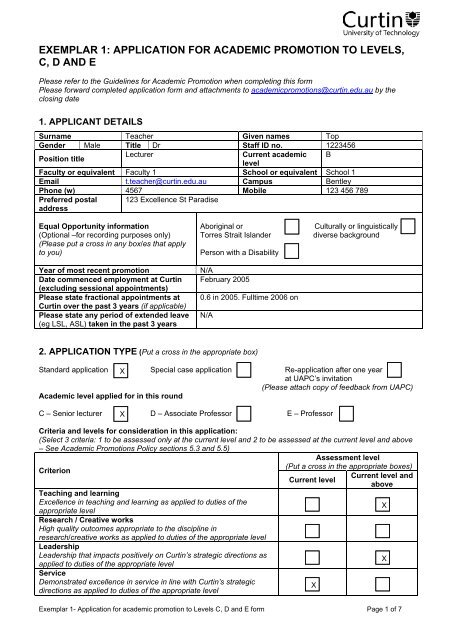 Exemplar 1-Application form 0408 - Curtin University