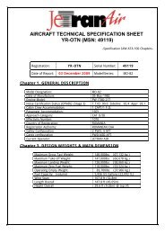 aircraft technical specification sheet yr-otn (msn: 49119) - Jetran Air