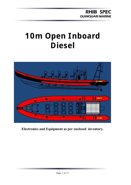 10m Open Inboard Diesel - Quinquari Marine