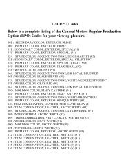 RPO Codes - 2007 Chevy Silverado 2500HD 4x4 ... - Pirate4x4.Com