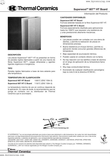 SuperwoolTM 607TM HT Board