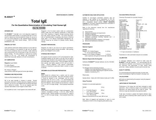 Total IgE - LAB MARK