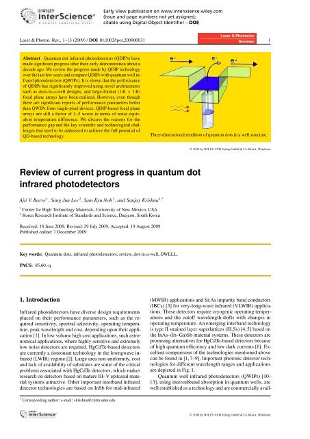 Review of current progress in quantum dot infrared photodetectors