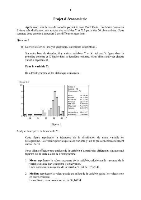 PROJET d'ECONOMETRIE