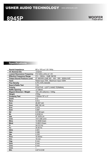 8945P - Usher Audio