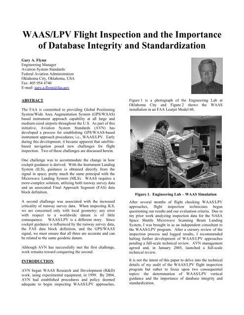 WAAS/LPV Flight Inspection and the Importance of Database ... - icasc