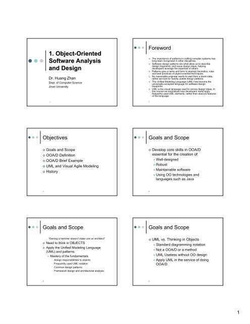 1 Object Oriented Software Analysis And Design