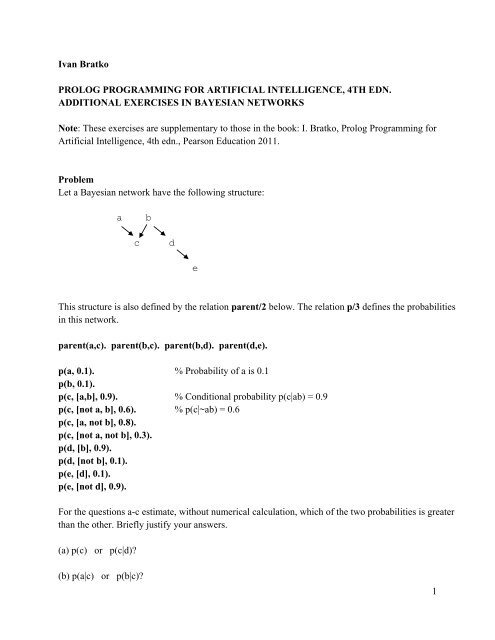 Exercises in Bayesian networks