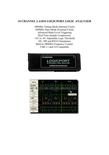 34 CHANNEL LA1034 LOGICPORT LOGIC ANALYZER