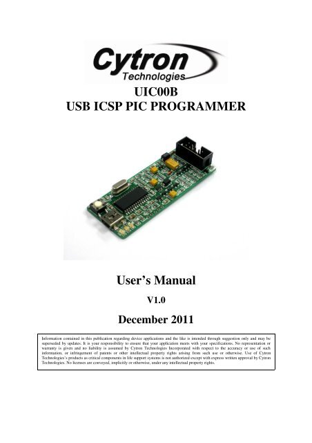 User's Manual - Cytron Technologies