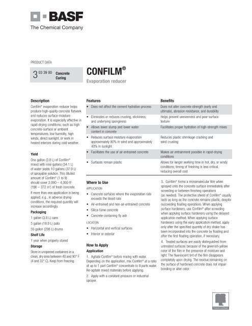 Data Guide - BASF Building Systems