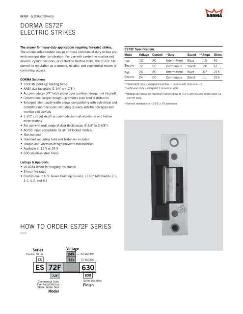 Dorma ES72F