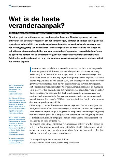 Wat is de beste veranderaanpak? - participatiemedia