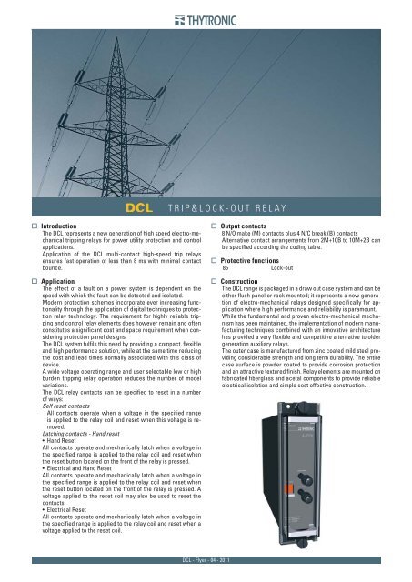 TRIP&LOCK-OUT RELAY - Rmspl.com.au