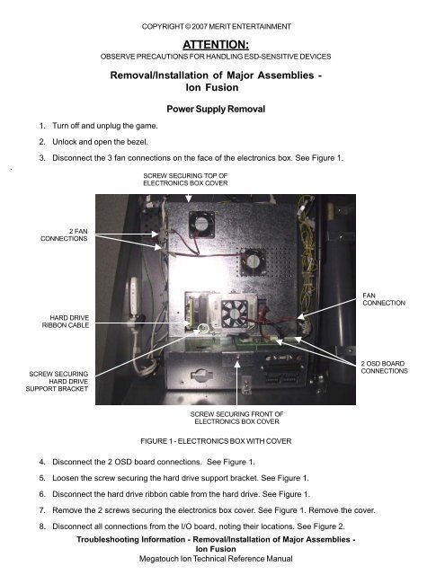 Power Supply Removal and Installation - Megatouch