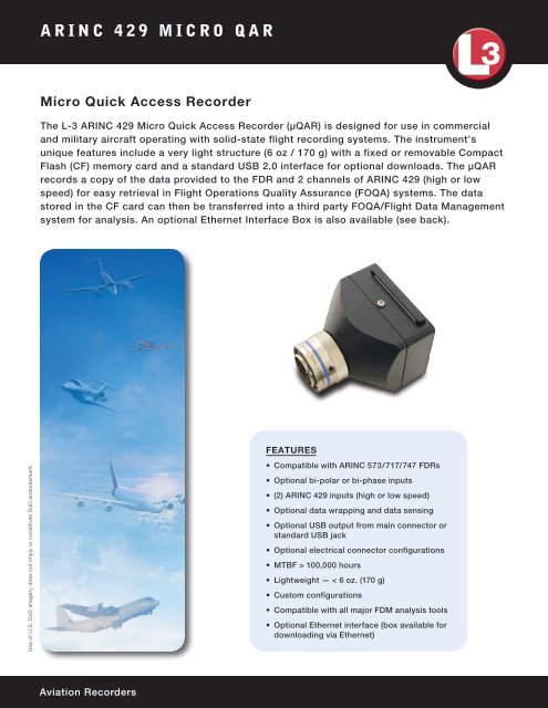 ARINC 429 MICRO QAR - L-3 Aviation Recorders