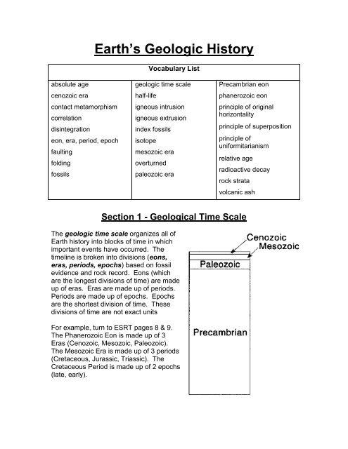 Earth's Geologic History