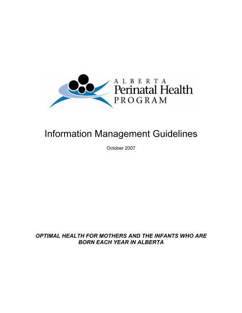 APHP data management guidelines - Alberta Perinatal Health ...
