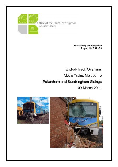 End-of-Track Overruns Metro Trains Melbourne Pakenham and ...