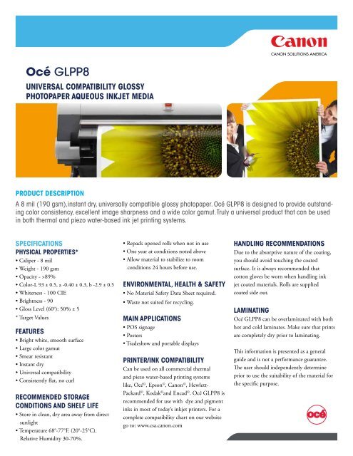 Glossy Photopaper Aqueous Inkjet Media