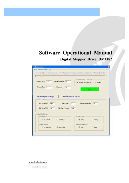 Software Operational Manual - Leadshine