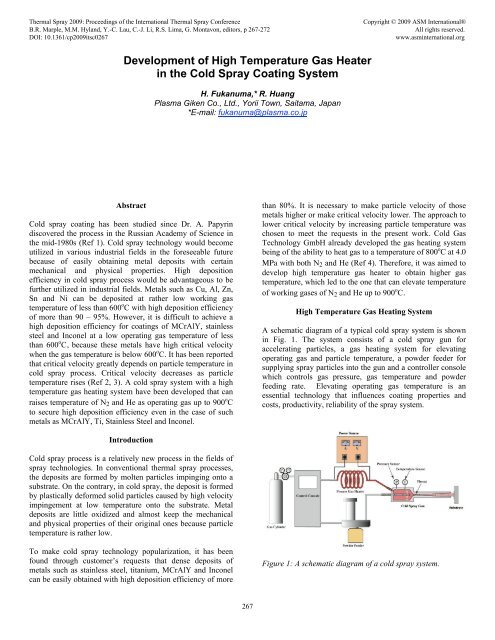 Development of High Temperature Gas Heater in the Cold Spray ...