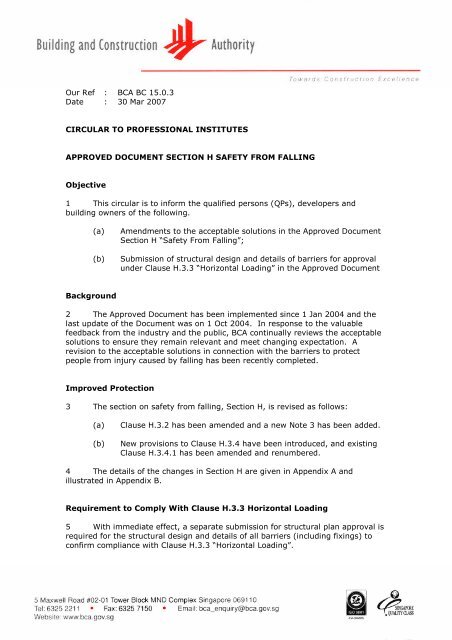 Approved Document Section H Safety from Falling - Redas.com