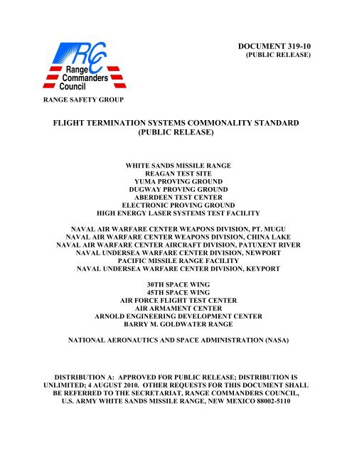 flight termination systems commonality standard (public release)