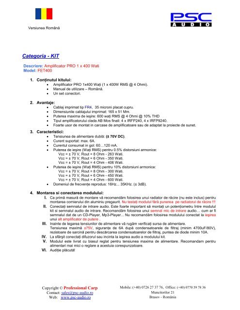 Manual de utilizare - in format PDF - E-PSC