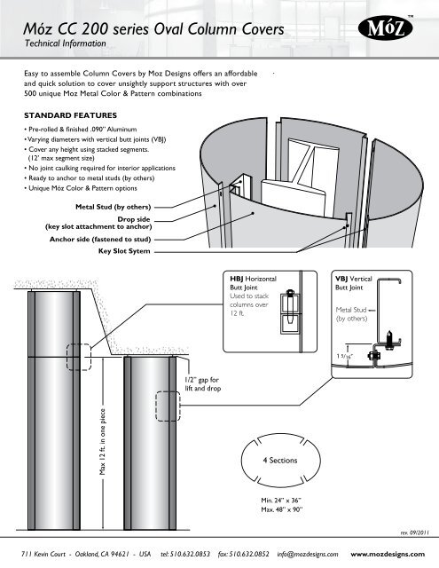 Móz CC 200 series Oval Column Covers - Moz Designs