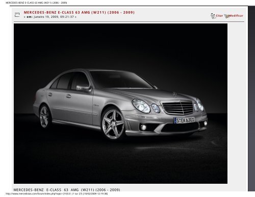 MERCEDES-BENZ E-CLASS 63 AMG (W211) (2006 - 2009)