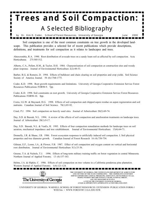 Trees and Soil Compaction: - University of Georgia
