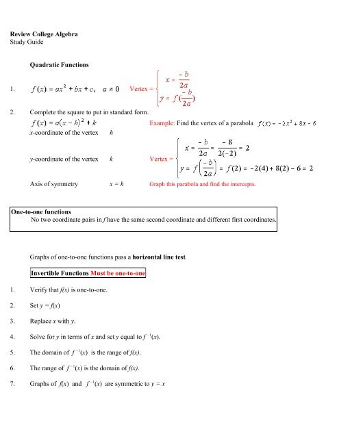 Polynomials &amp; Rational Functions, Inverse Functions